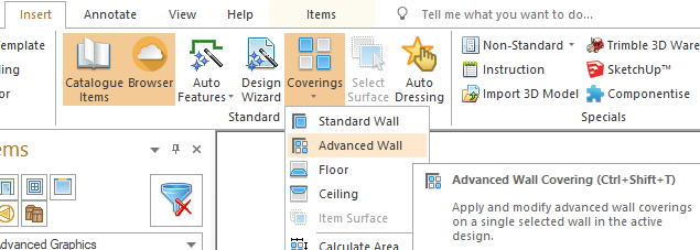 Using the Advanced Wall Covering Tools – Fusion